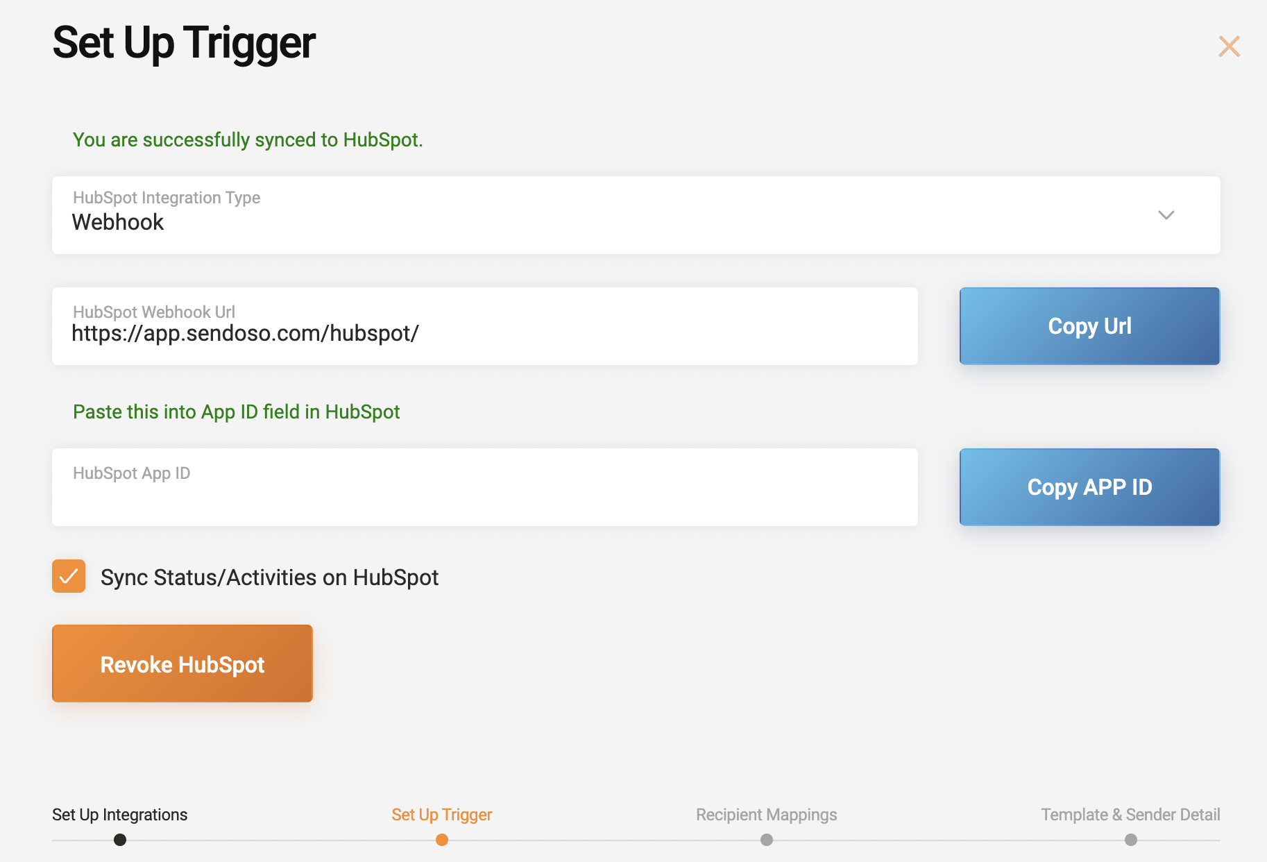 HubSpot Workflow Extension / Webhook Trigger Setup – Sendoso