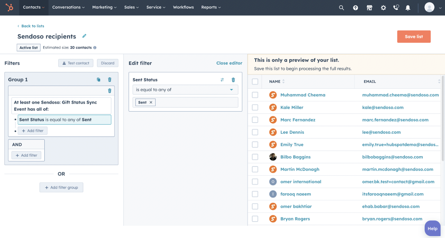 Creating a list of Sendoso recipients in HubSpot – Sendoso