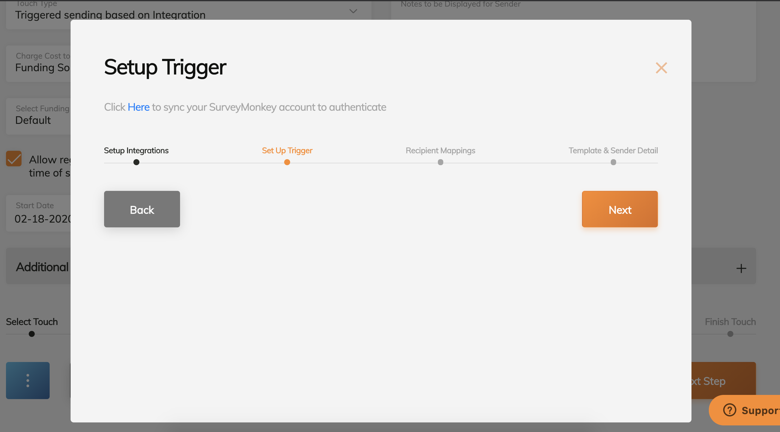 SurveyMonkey setup – Sendoso