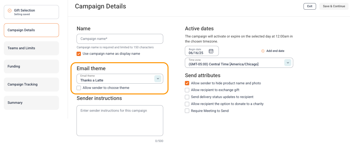 Enabling Senders to Choose the Theme of a Gift Email – Sendoso