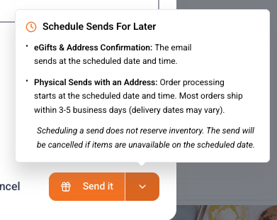 Scheduled Sending – Sendoso